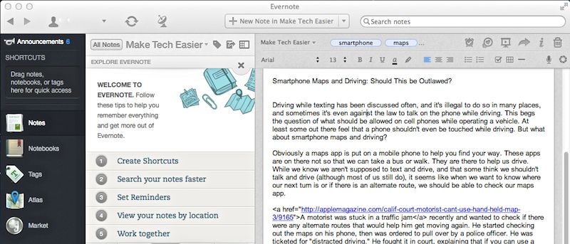 CheatSheet For the Updated Evernote App - Make Tech Easier