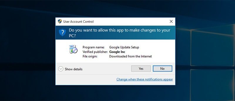 Don't Disable User Access Control Feature in Windows