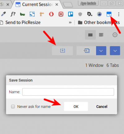 Save and Restore Browser Sessions in Chrome, Firefox and Vivaldi