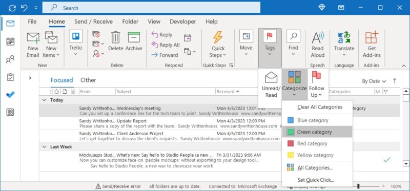 How to Use Microsoft Outlook Categories to Organize Email - Make Tech ...